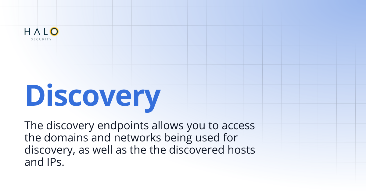 Discovery | API Documentation | Halo Security