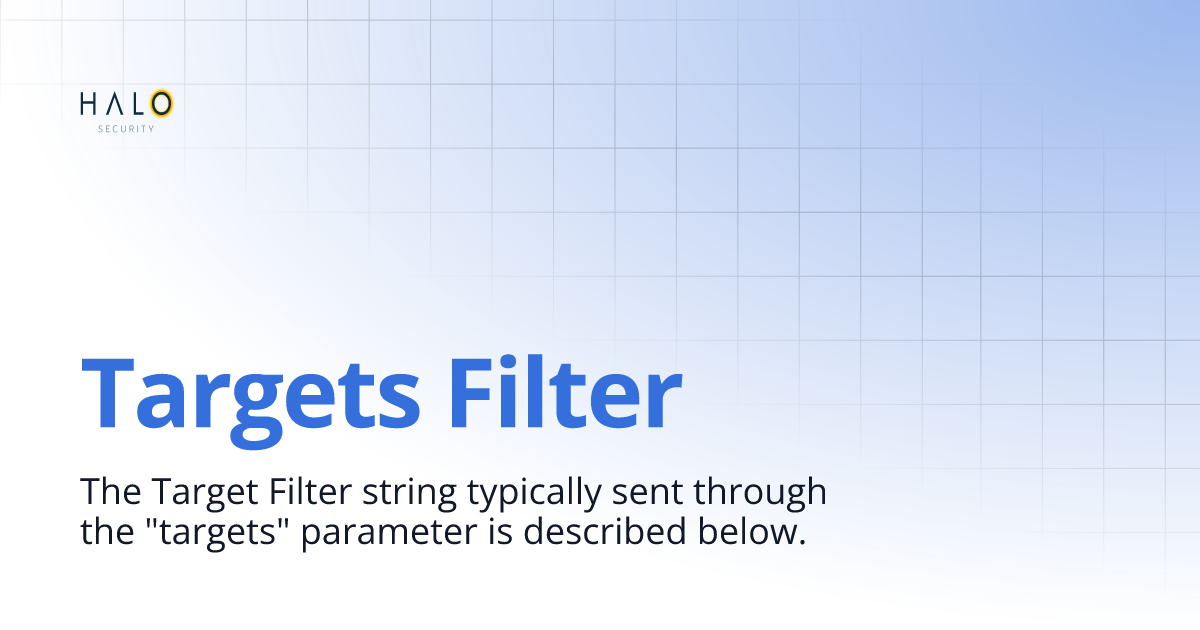Targets Filter | API Documentation | Halo Security Targets Filter | API Documentation | Halo Security